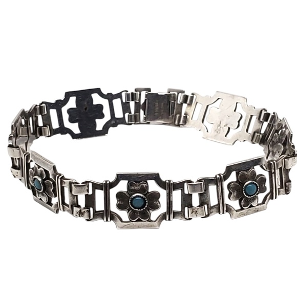 Estate | Jewelry | Deknatel Sterling Silver Turquoise Bracelet 222 ...